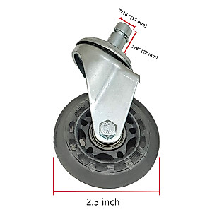 2.5" Office Chair Wheels for Office Rolling Stool Chair Replacement,Protect All Floor Heavy Duty