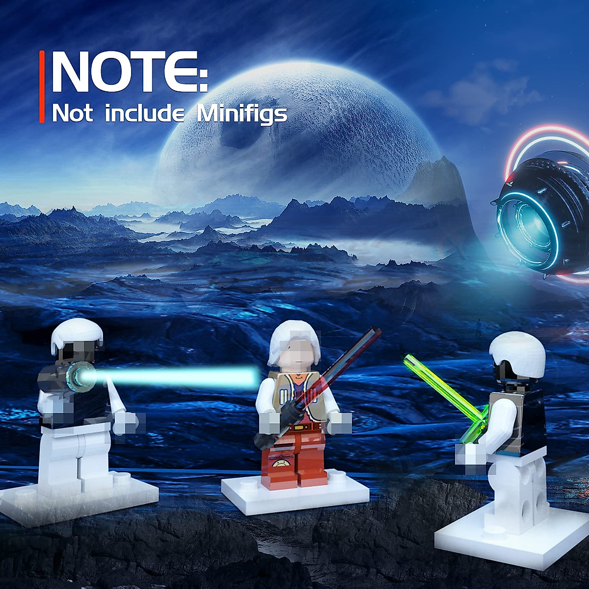 BingBricks 105pcs Light Sword Saber Blaster Building Blocks Accessory Pack for Lego Star Wars Fans, Third Party Building Accessories Compatible for Lego Minifigures