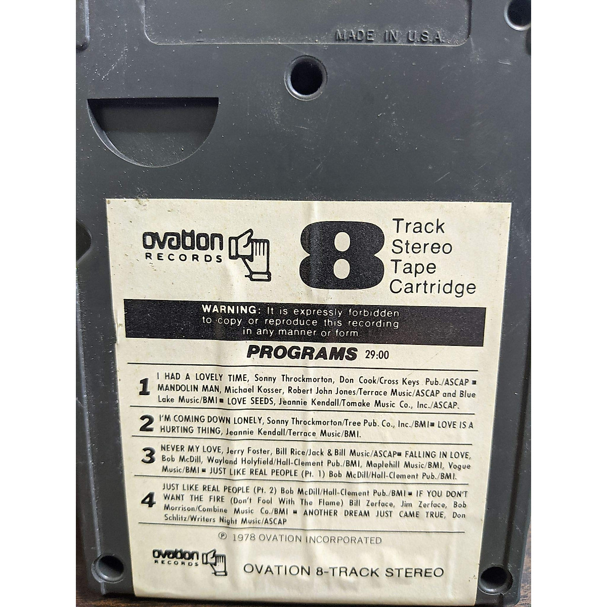 THE KENDALLS Just Like Real People 8 Track Tape