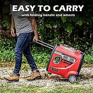 A-iPower SUA4000i 4000 Watt Portable Inverter Generator Gas Powered, Small with Quiet Operation RV Ready for Camping, Tailgate, or Home emergency