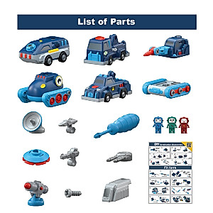 Toys for 5+ Year Old Boys, Take Apart Dinosaur, Magnetic Building Blocks Vehicles Play Set, 5 in 1 Cars & Trucks Transform Into Robot Dino T-rex, Engineering STEM Toys & Gifts for Boys & Girls