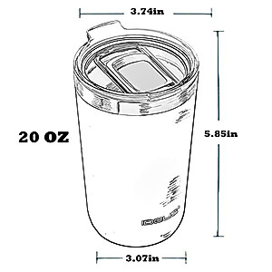 Ideus 20 oz Tumbler, Travel Coffee Mug with Splash Proof Sliding Lid, Double Wall Stainless Steel Vacuum Insulated Coffee Mug for Home and Office, Keep Beverages Hot or Cold, Avocado Green