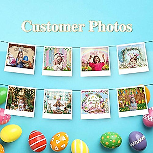 Allenjoy 5x7ft Spring Easter Backdrop Sunny Day Meadow Flowers Colorful Eggs Photography Background for Kids Children Newborn Baby Shower Birthday Party Decor Banner Portrait Photo Studio Booth Props