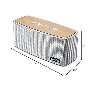 comiso Bluetooth Speakers, 20W Loud Wood Home Audio Outdoor Portable Wireless Speaker, Subwoofer Tweeters for Super Bass Stereo Sound Bluetooth 5.0 Handsfree 24H Playtime