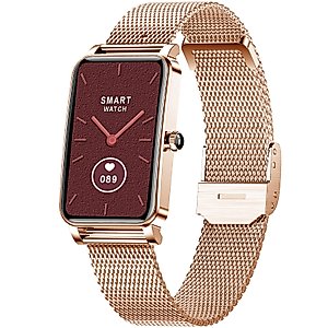 MBHB Exqusite Lady's Smart Watch, Health Monitor with Heart Rate Blood Pressure Sleep Monitor, HD Touch Screen Fitness Tracker for Women, Gold