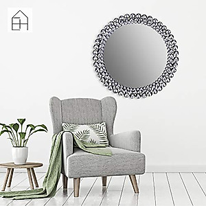 Everly Hart Collection Round Jeweled Mirror, 24"