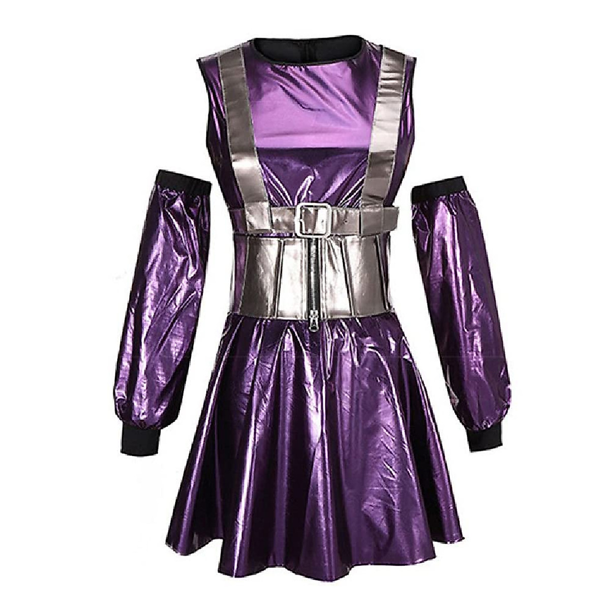 Quenny Halloween Lady Ariana Grande Cosplay Costumes,Masquerade Party Purple Stage Show Dresses,Game Anime Dress Up Costumes.(Purple,X-Large)