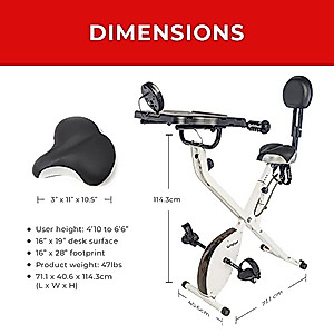 FitDesk Desk Bike 3.0 - Folding Exercise Bike for Work from Home Fitness, Stationary Bike and Desk Exercise Equipment with Built-in Tablet Holder, Desk Workout Equipment, Extension Kit Not Included