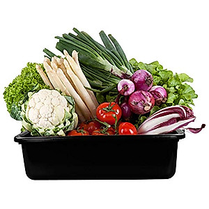 HOMMP 4-Pack Large Plastic Commercial Bus Tubs, 22 L Rectangle Utility Bus Box