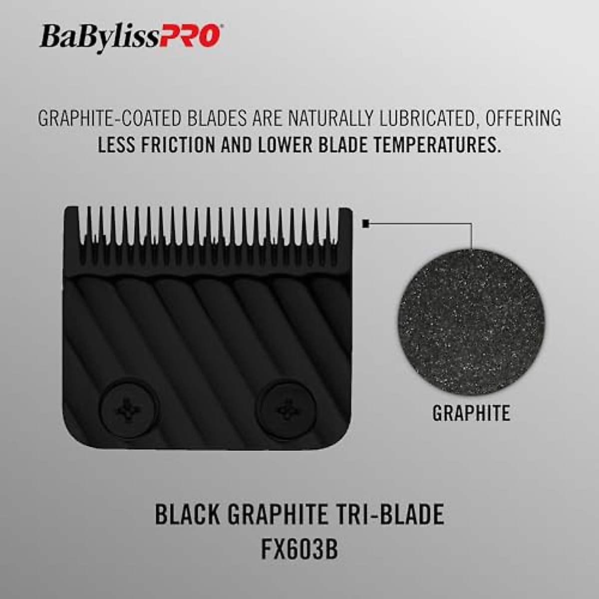 BaBylissPRO Barberology Black Graphite Tri Replacement Blade for Hair Clippers (FX603B)