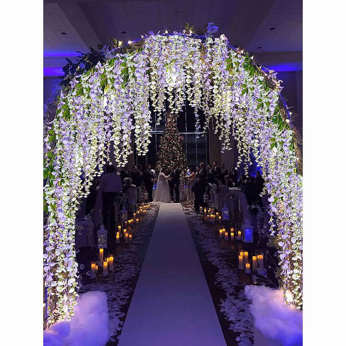 DearHouse 6 Pieces 3.6 Feet Artificial Wisteria Garland, Artificial Flowers Garland Silk Wisteria Vine Hanging Flower for Wedding Home Party Garden Outdoor