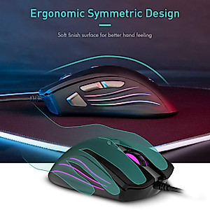 Havit Gaming Mouse Wired 7200DPI RGB Backlit Comfortable Computer Ergonomic USB Programmable Mice 1000Hz Polling Rate for Laptop Desktop PC Gamer (Renewed)