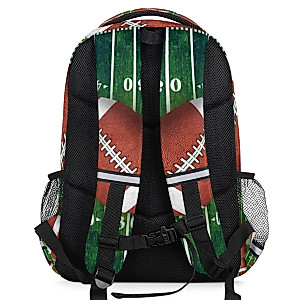 TropicalLife American Football Large Backpack for Women Men Lightweight Laptop Backpack Football Sport Water Resistant Carry On Backpack Computer Hiking Travel Rucksack Casual Daypack Shoulder Bag
