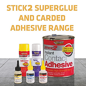 Everbuild HV50-EBD Stick 2 Industrial Grade High Viscosity Superglue, Clear, 50 g