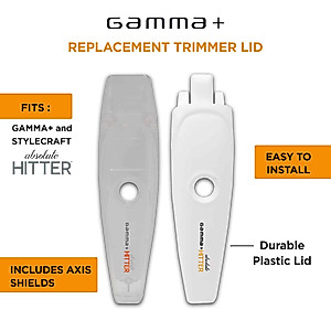 GAMMA+ Replacement Absolute Hitter Hair Trimmer Model Lids - Clear and Matte White