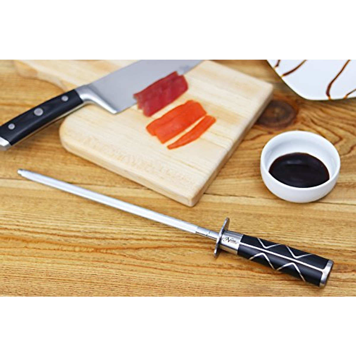 Professional Honing Steel (10” or 12”), Magnetized for Safety, No Rust, No Cheap Plastic! Noble’s Knife Sharpener Has an Oval Handle for a Firm Grip and is Built For Daily Use, Perfect for Chefs!