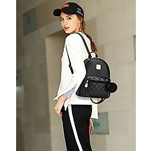 BESYIGA Quilted Mini Leather Backpack Purse for Women Ladies Cute Small Size Little Back Pack Bag Purple