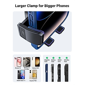 UGREEN Car Phone Holder Phone Mount Car Vent Phone Holder Thick Case Friendly Compatible with iPhone 15 14 Pro Max 14 Plus, iPhone 13 12 11 Pro Max Mini SE XS XR 8 7 6 6S Cell Phone