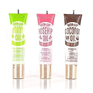 Broadway Vita-Lip Clear Lip Gloss (3PCS - Mint & Coconut & Rosehip Oil)