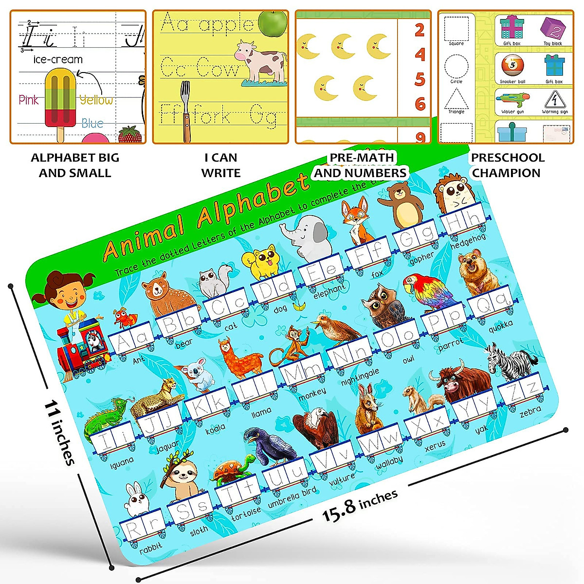 Handwriting Practice Book for Kids, Toddler Preschool Learning Activity for 3 4 5 Year Old Boys Girls, Kindergarten Educational Toys, Autism Montessori Toys, Tracking Letters Learn Number Workbook