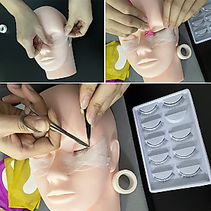Lash Eyelash Extension Kit, Missicee False Eyelash Grafting Training Tool Kit For Beginners Eyelashes Extensions Practice with Flat Mannequin Head Individual Lashes Tweezers
