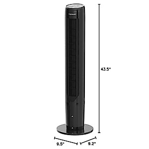 Aigostar Cooling Tower Fan with Remote Oscillating Quiet Bladeless Evaporative Air Cooler Humidifier for Room, Water Tank, LED Display, 1-9H Timer, 40", Black