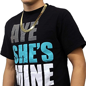 IFIX Cross 18K Faux Gold Herringbone Chain Necklace for Men Women 25" Long 6mm thick, 90s Hip Hop Fake Gold Chain Sparkling 18K Costume Gold Chain