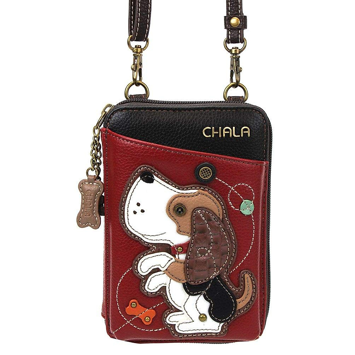Chala Handbags Dog Wallet Crossbody Handbag - Convertable Strap, Dog Mom, Dog Lover