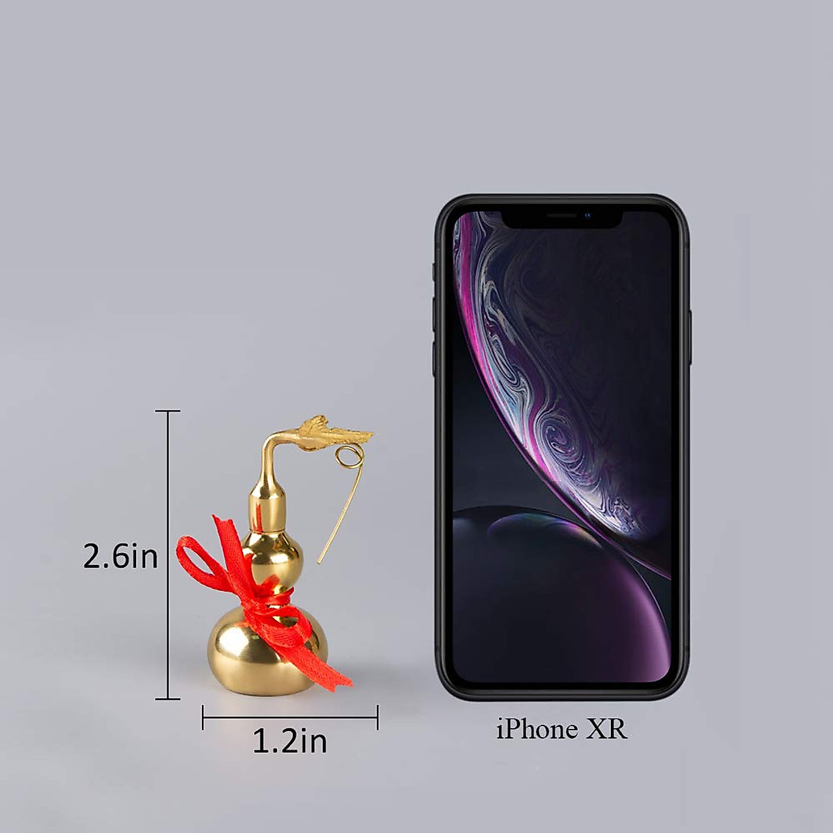 Golden Alloy Bagua Gourd Statue Feng Shui Taoist Deities H2.6” Hulu/Calabash/Wu Lou Figurine Home Garden Decor Health Prosperity PTZD035FBA