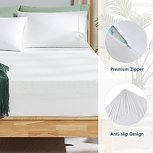 Timimi Memory Foam Mattress Topper King - 4 Inch Gel Cooling Mattress Pad for King Size Bed with Removable Washable Cover(21'' Deep Pocket) - Bed Topper for Back Pain (CertiPUR-US Certified - White)