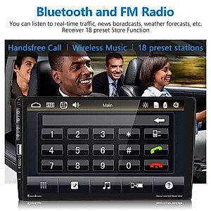 Single Din Car Stereo Apple Carplay Android Auto, Hodozzy 1 Din 9 Inch Touchscreen Bluetooth Car Radio Support iOS/Android Mirror Link, Backup Camera, DVR, USB, AUX, FM Radio Receivers Microphone