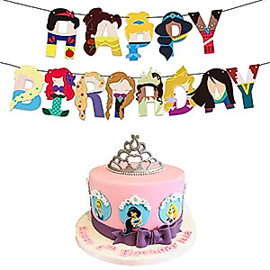 Princess Birthday Banners, Princess Party Decorations Supplies