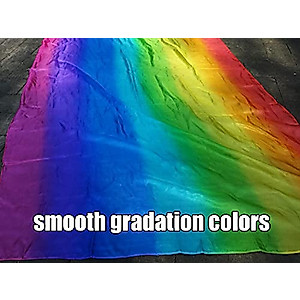 Winged Sirenny Silk Throw Streamer 98" (250cm), Church Worship Praise Prophetic Dance Banner with Rod, Flowing Rhythmic Playsilk (Rainbow 2)