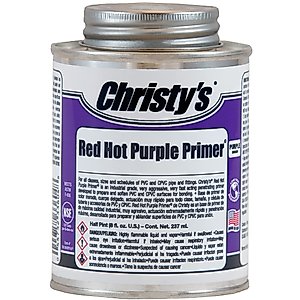 Christy's Red Hot Purple PVC/CPVC Primer - Industrial Grade, 1/2 Pint (8 fl oz)