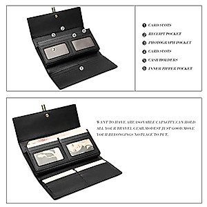 CLUCI Leather Wallet for Women Slim Designer Trifold Ladies Credit Card Holder Black