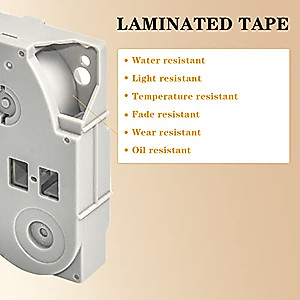 Clorisun Compatible 1/4" (0.23") Laminated Tape Replacement for Brother P-Touch TZe-211 TZe211 TZ211 TZ-211 Label Tape, 6mm x 8m Black on White TZ Tape, 6-Pack