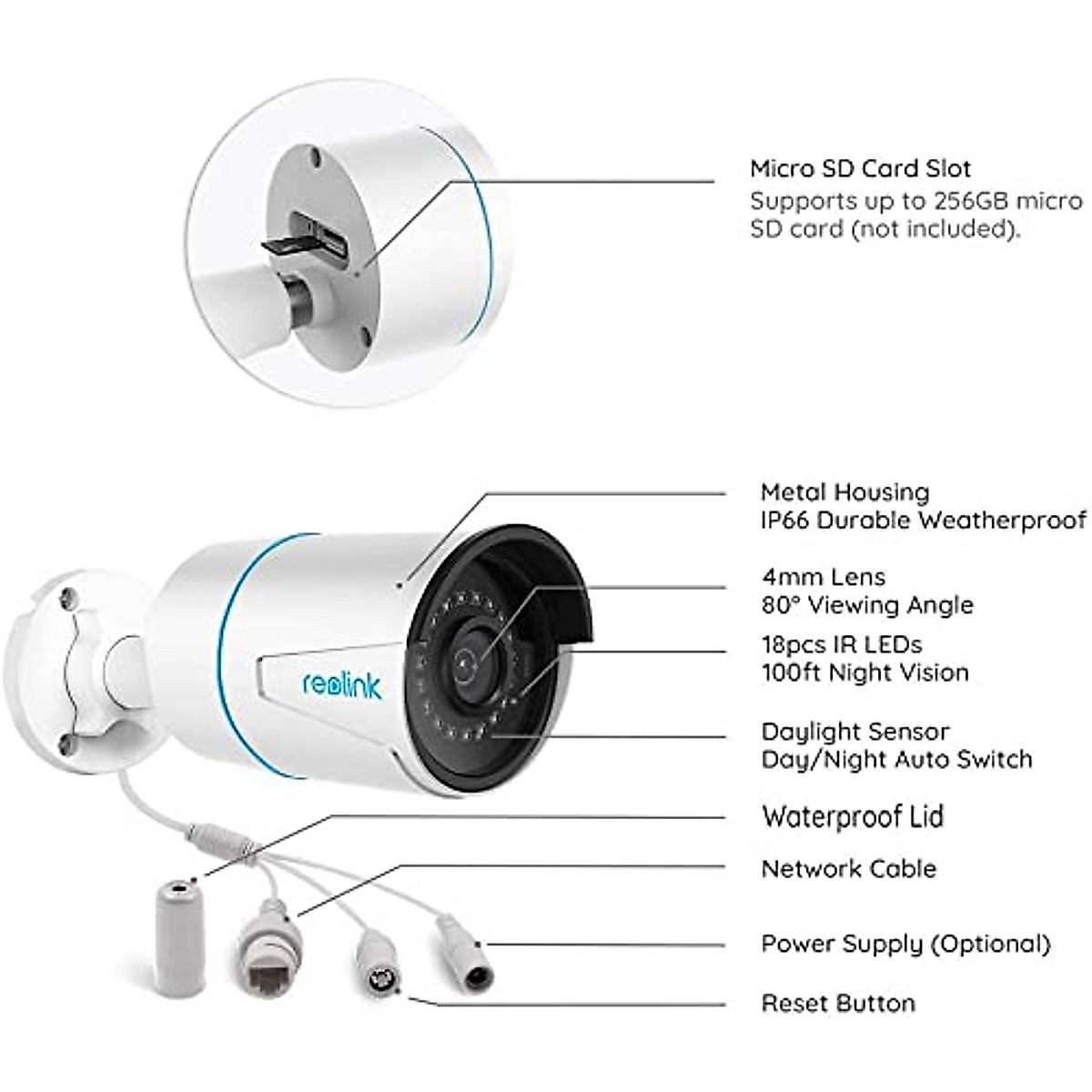Reolink 5MP PoE Security Camera System Bundle, 16pcs 5MP Smart Human/Vehicle Detection PoE Cameras, a 16CH NVR Pre-Installed with 4TB HDD(Include 8 x 18M Cat5 Cable)