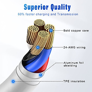 iPhone Fast Charging Cable [Apple MFi Certified] 3-Pack 6FT Lightning to USB Cable iPhone Charger Cord Compatible with iPhone 14 13 12 11 Pro Max XR XS X 8 7 6 Plus SE iPad and More 6FT