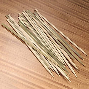 BambooMN Brand - Premium Flat Style Bamboo Wood BBQ Kebab Meat and Fruit Food Skewers, 10" - 100 pcs