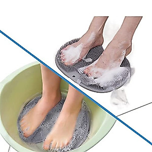 INGVY Dry Brushing Body Brush Lazy Man Rubbing Back and Rubbing Feet Artifact Bathroom Tool Sucker Brush Foot Massage Pad Shower Massage Non-Slip Bath Pad