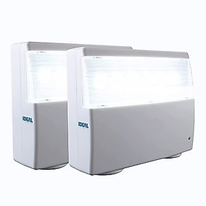 Ideal Security Rechargeable Built-In Battery Operated Emergency Light, White (200 Lumens), Set of 2