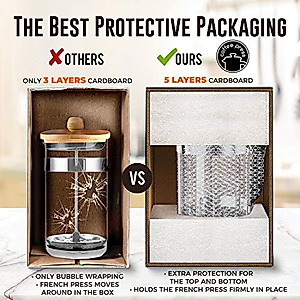 coffee press French Press Coffee Maker with 2 Extra Screens, 34oz, French Press Stainless Steel 304 Grade, Easy Disassemble Design Double Filter, Thick Heat Resistant Glass Pot