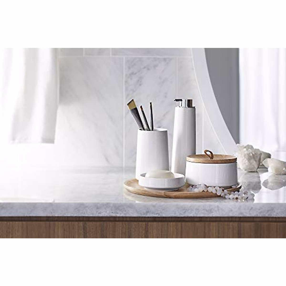 Kohler 29590-SSP-HDN K-29590-SSP-HDN Bente Bathroom Accessories, 5 Piece, Shagreen Oyster Pearl