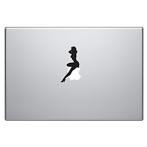 Sexy Pin Up Girl Silhouette Vinyl Decal Sticker Compatible With Apple Logo on iPad MacBook Pro Air Decal 13" 15" 17" Keyboard Keypad Mouse pad Track pad Laptop Babe Sticker