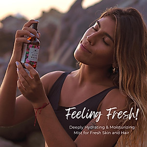 Rose Water Spray Facial Toner by Baja Basics for Skin, Hair and Aromatherapy Large 4oz