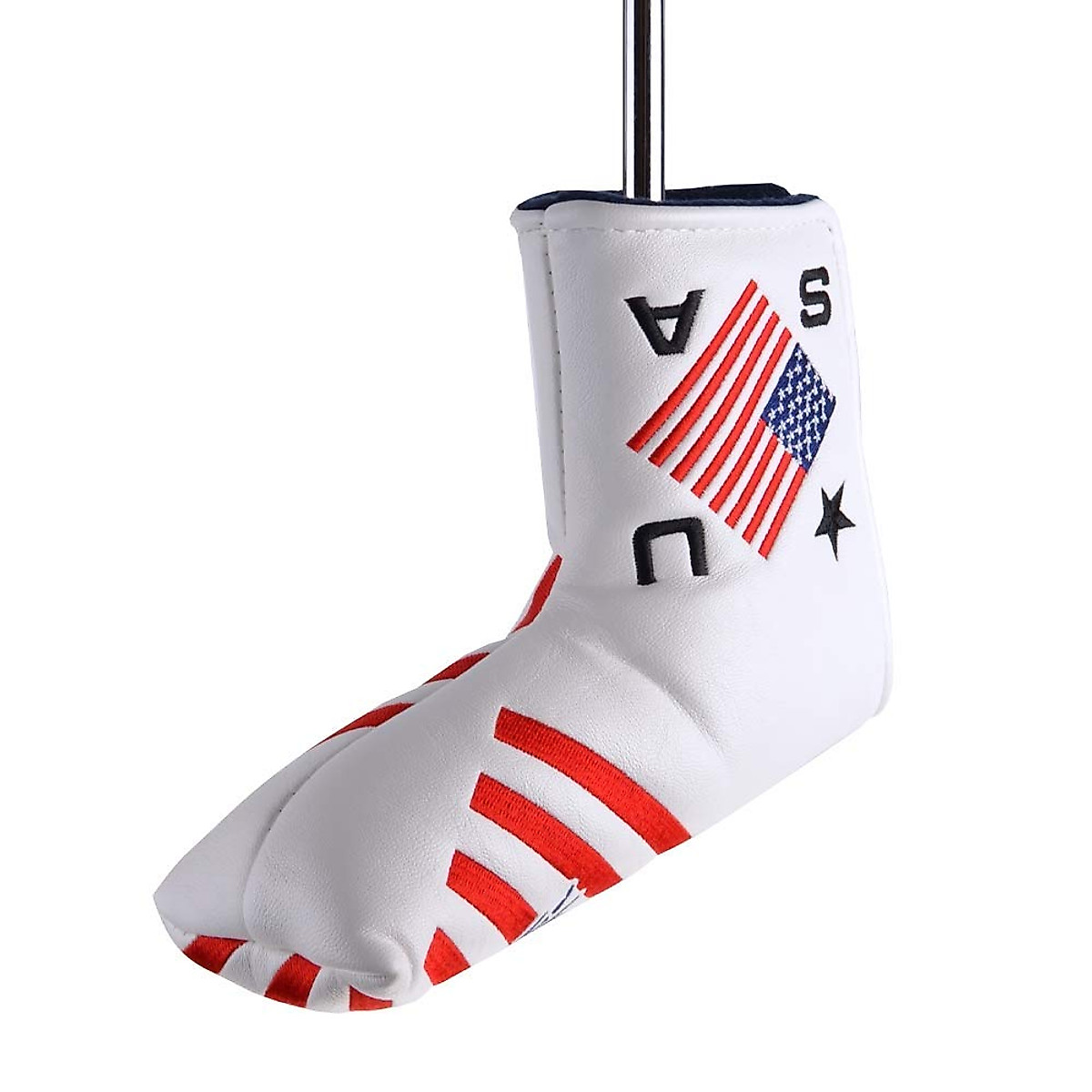 PLUSKER Golf Club Head Cover USA Flag and Eagle Pattern for Blade Putter Magnetic Closure Patriotic Headcover