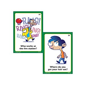 Super Duper Publications | WH Questions in The Community Fun Deck Flash Cards | Who, What, Where, When, Why Basic and Personal Questions | Educational Learning Resource for Children