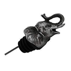 Happy Hour Elephant Wine Pourer, Standard, Pewter