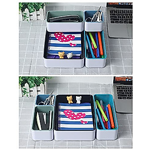 Interlocking Desk Drawer Organizer Tray Drawer Organizers Dividers Storage Case Adjustable Storage Container Organizers For Office Kitchen Cabinet Dresser - Multi-purpose and Customize (LIGHT 6 PCS)