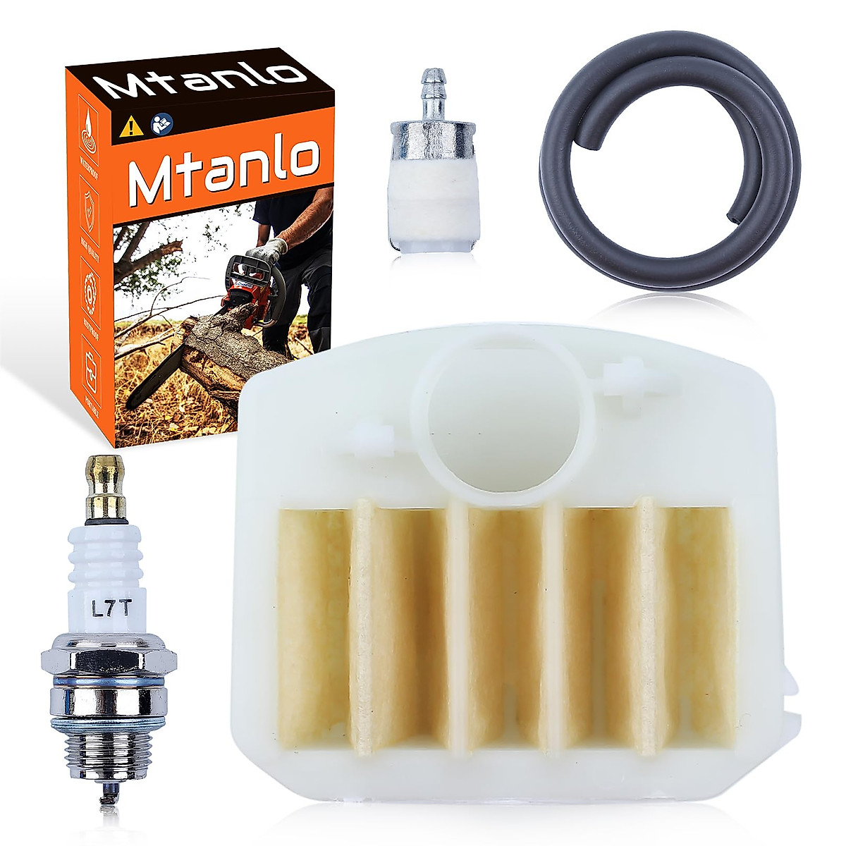 Mtanlo Air Filter Fuel Hose Line Filter For Husqvarna 353 350 346 XP 345 340e 537024002, Air Filter, Fuel Hose, Filter Filte, Spark Plug